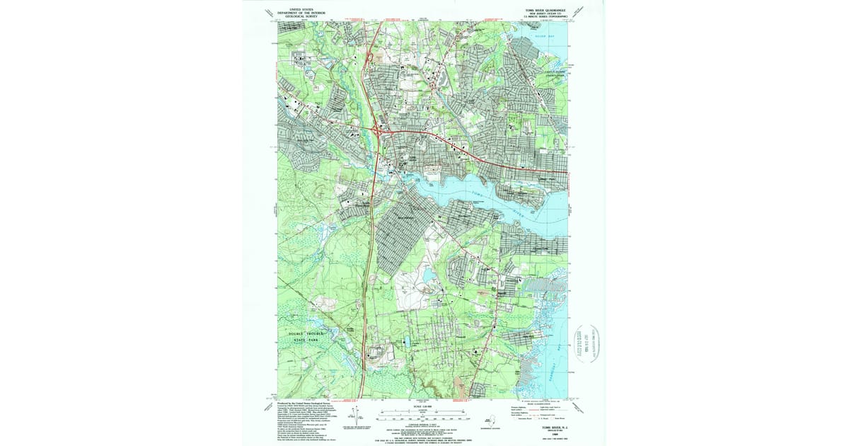 1989 Map of Toms River, Ocean County, NJ — High-Res | Pastmaps