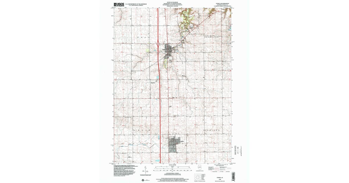 1998 Map of Tonica, IL — High-Res | Pastmaps