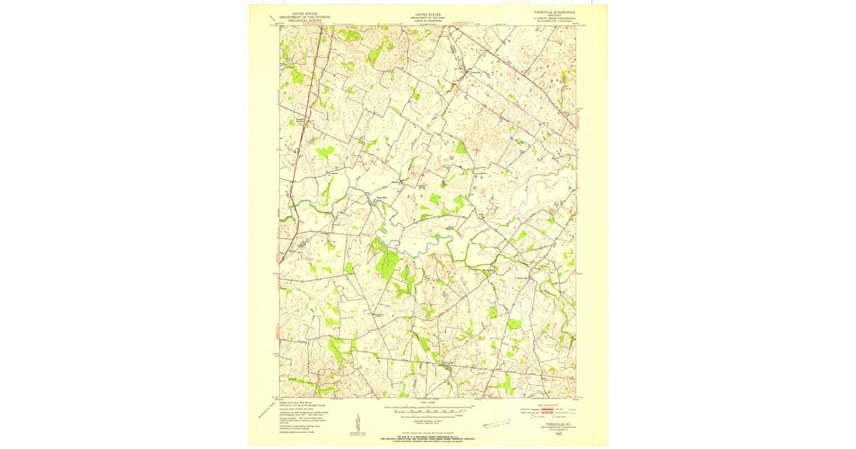 1949 Map of Tonieville, Larue County, KY — High-Res | Pastmaps