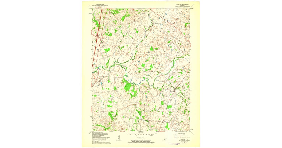1960 Map of Tonieville, Larue County, KY — High-Res | Pastmaps