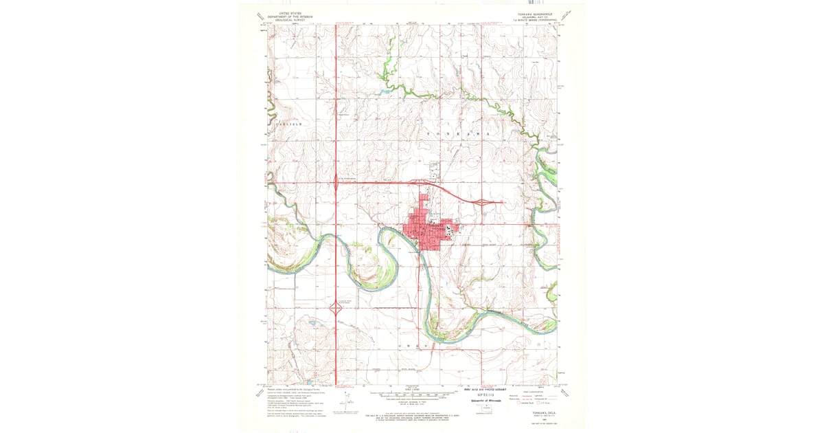1968 Map of Tonkawa, OK — High-Res | Pastmaps