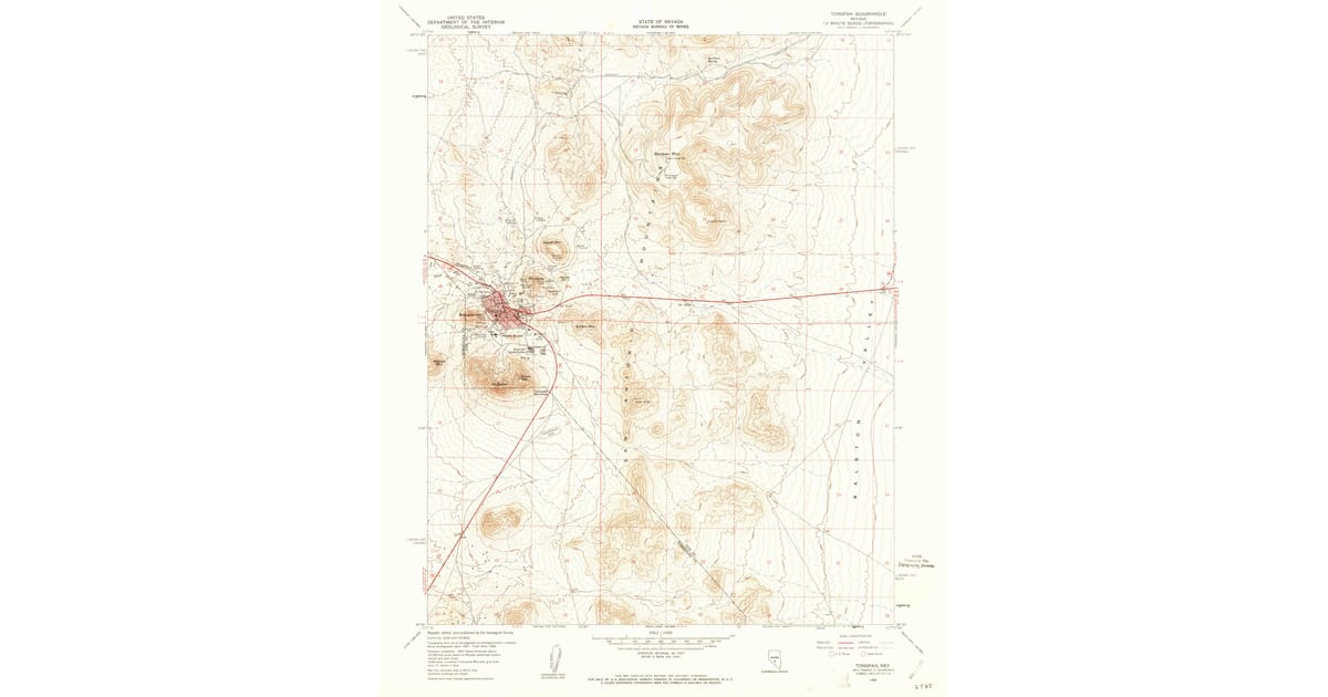 1960 Map of Tonopah, NV — High-Res | Pastmaps