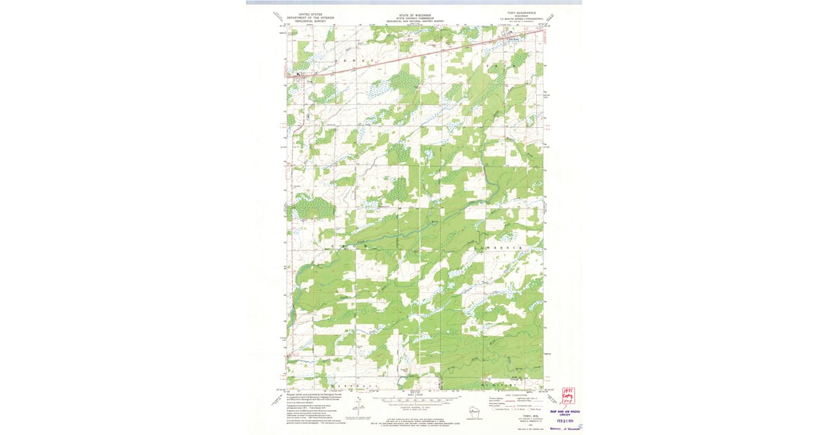 1971 Map of Tony, WI — High-Res | Pastmaps