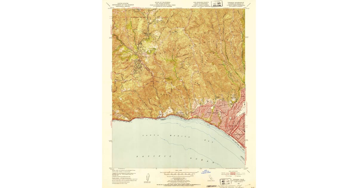 1950s Maps of Pacific Palisades, Los Angeles | Pastmaps