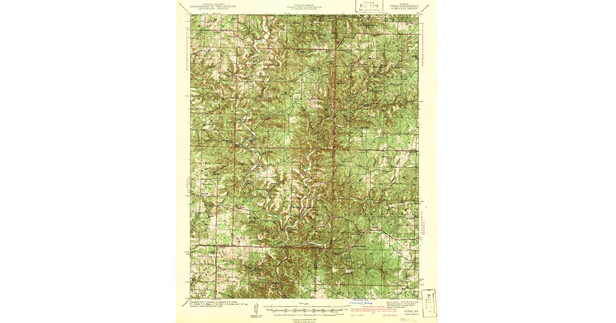 1939 Map of Topaz, Douglas County, MO — High-Res | Pastmaps