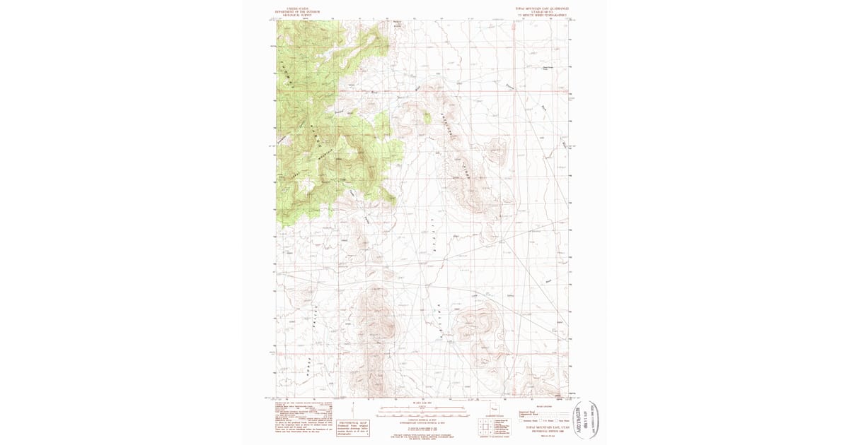 1988 Map of Topaz Mountain East, Juab County, UT — High-Res | Pastmaps