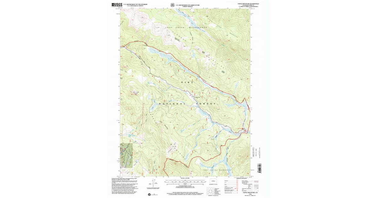 1994 Map of Topaz Mountain, Park County, CO — High-Res | Pastmaps