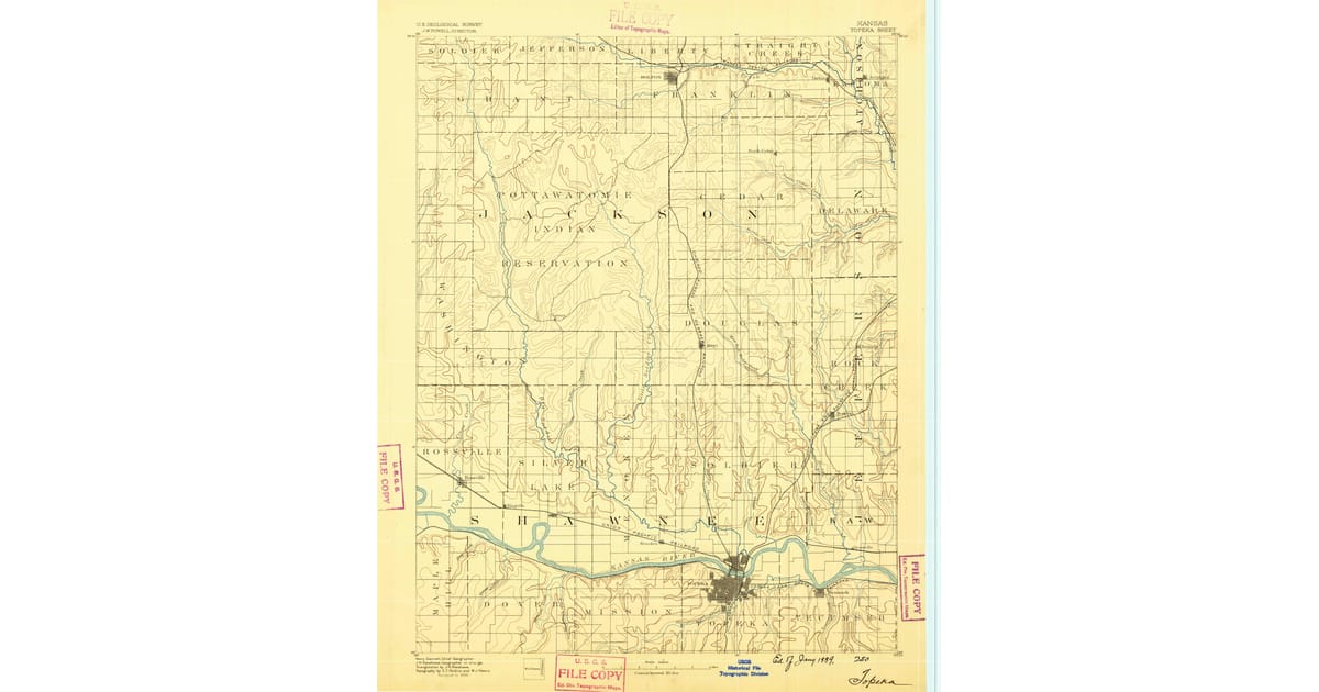 1889 Map of Topeka, KS — High-Res | Pastmaps