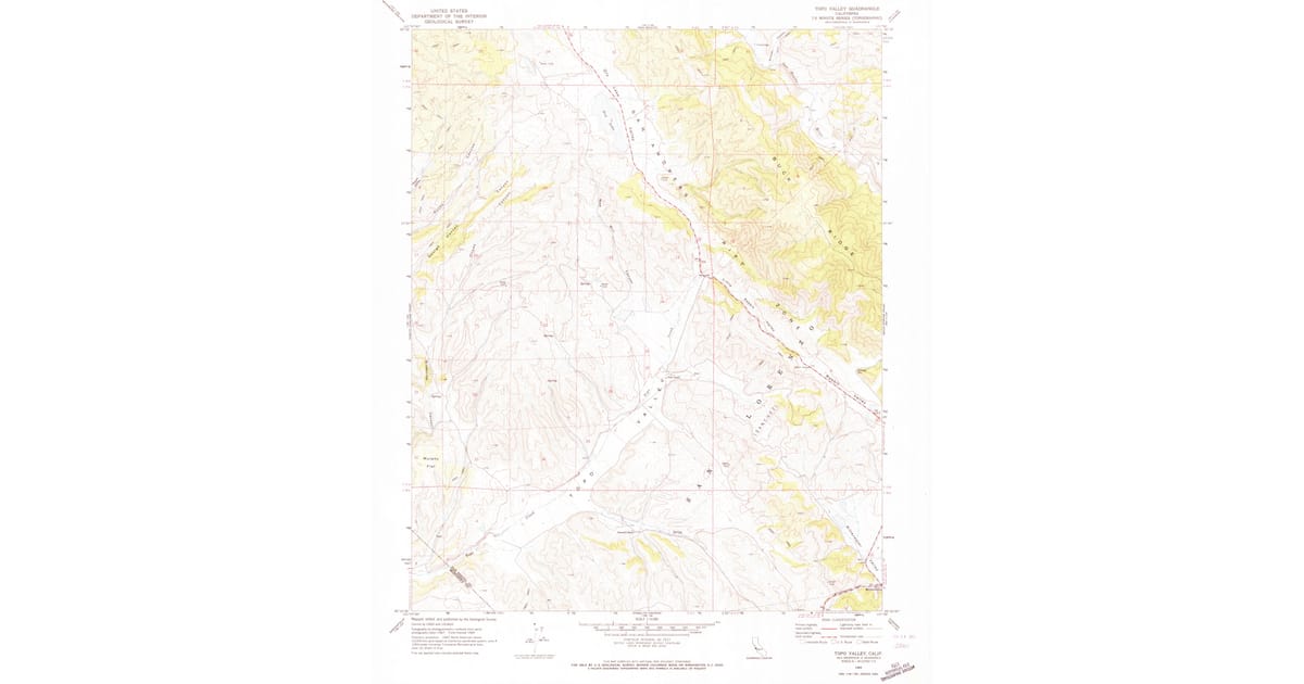1969 Map of Topo Valley, San Benito County, CA — High-Res | Pastmaps