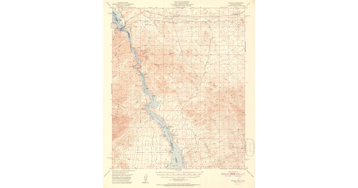 1951 Map of Topock, AZ — High-Res | Pastmaps