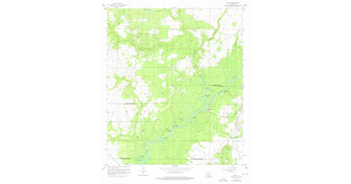 1957 Map of Topsy, Allen Parish, LA — High-Res, 1976 Print #2 | Pastmaps