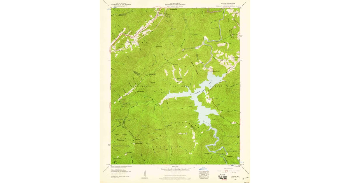 1957 Map of Topton, Macon County, NC — High-Res | Pastmaps