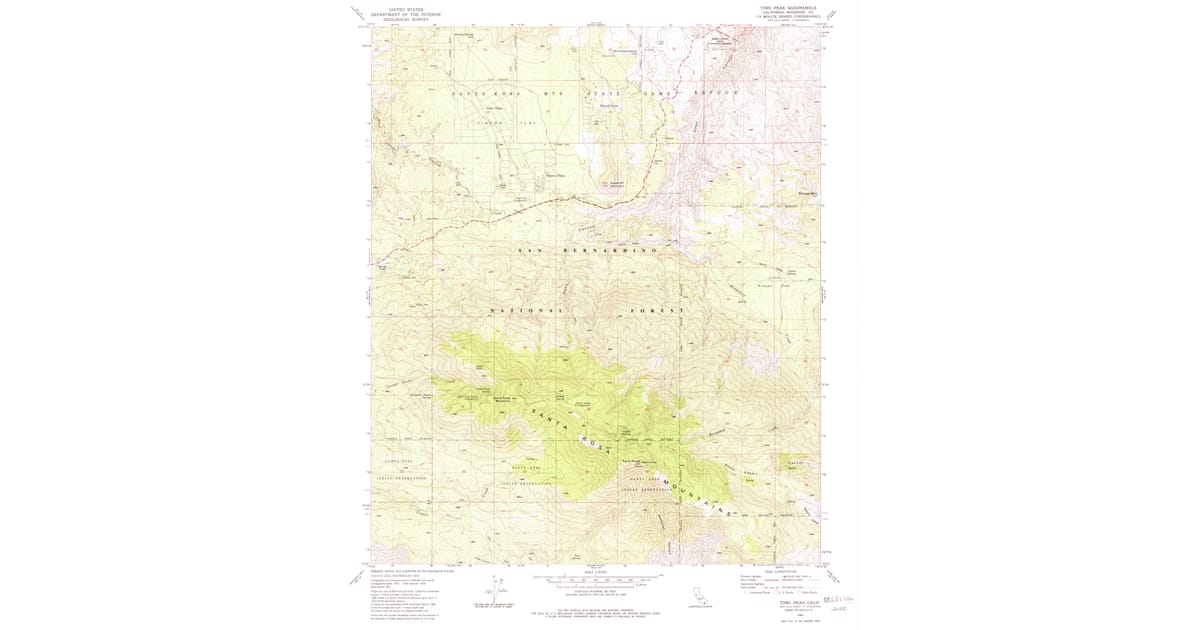1981 Map of Toro Peak, Riverside County, CA — High-Res | Pastmaps