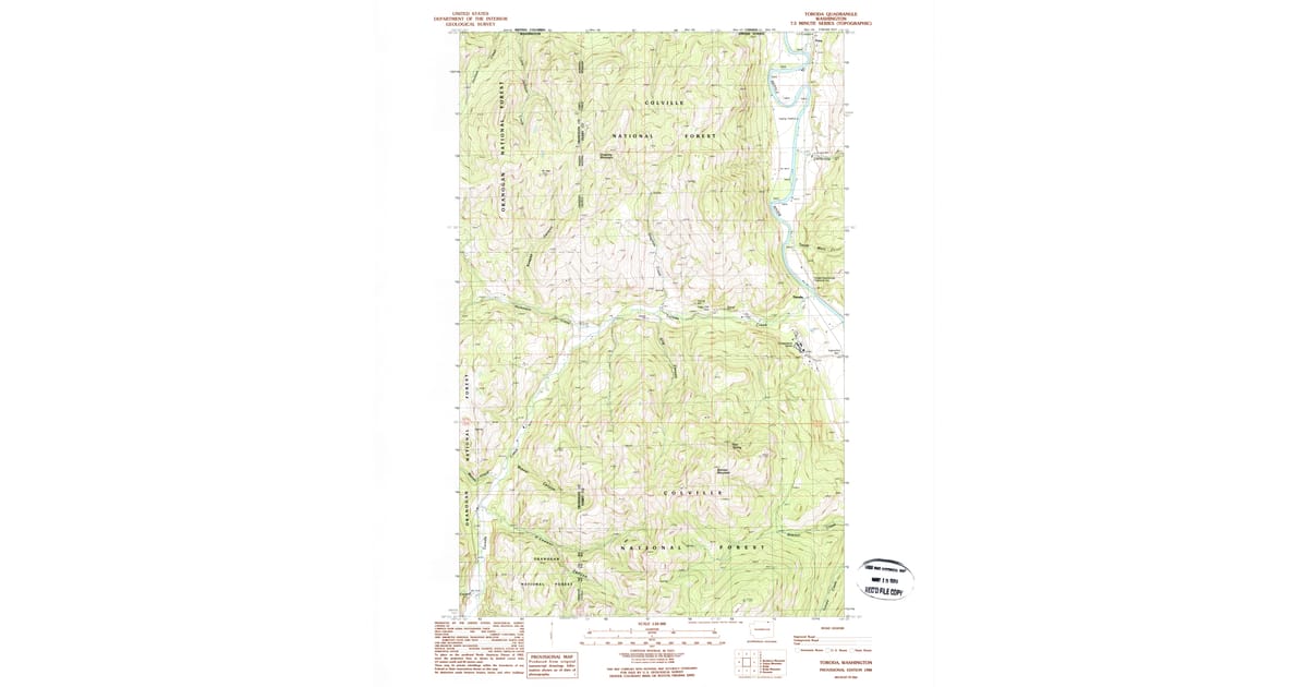 1988 Map of Toroda, Ferry County, WA — High-Res | Pastmaps