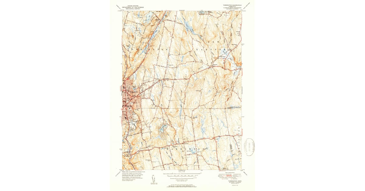 1951 Map of Torrington, CT — High-Res | Pastmaps