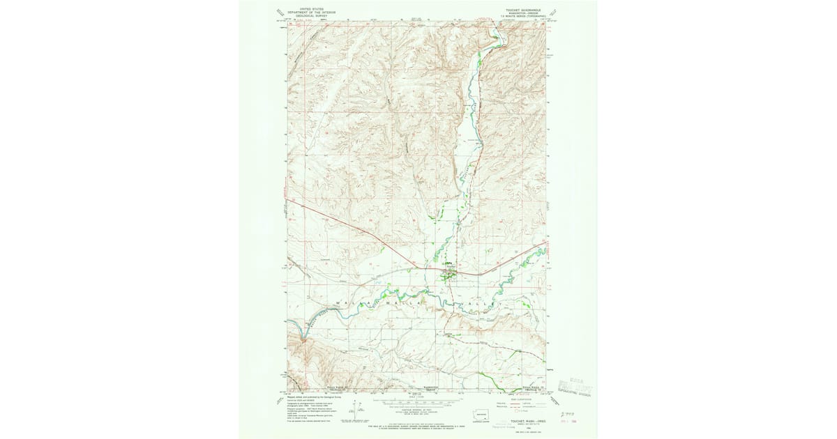 1966 Map of Touchet, WA — High-Res | Pastmaps