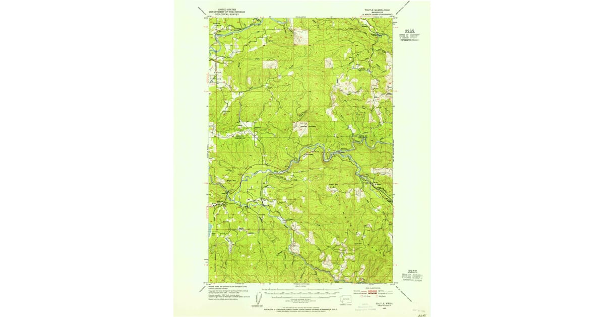 1953 Map of Toutle, Cowlitz County, WA — High-Res | Pastmaps