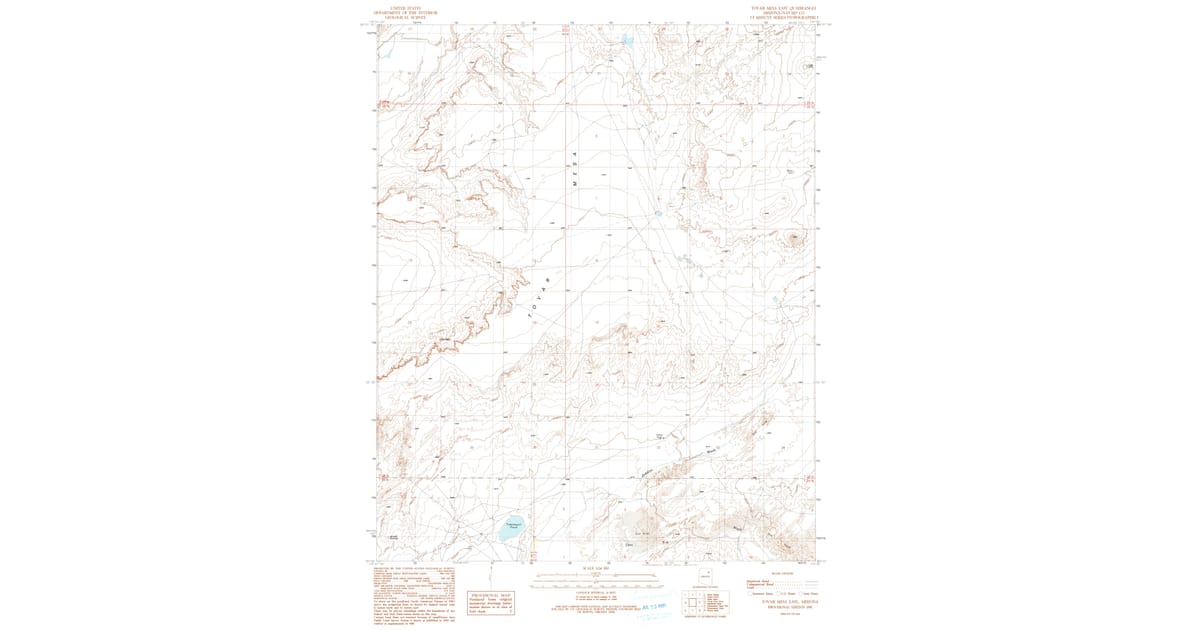 1991 Map of Tovar Mesa East, Navajo County, AZ — High-Res | Pastmaps