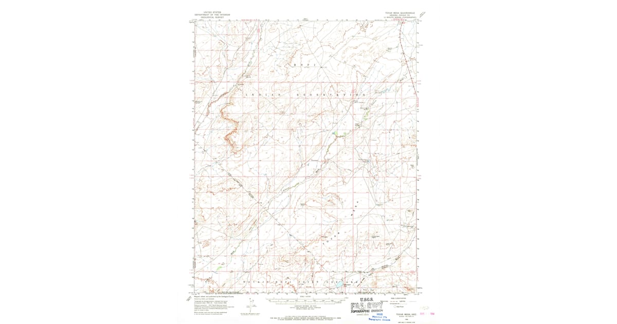 1966 Map of Tovar Mesa, Navajo County, AZ — High-Res | Pastmaps