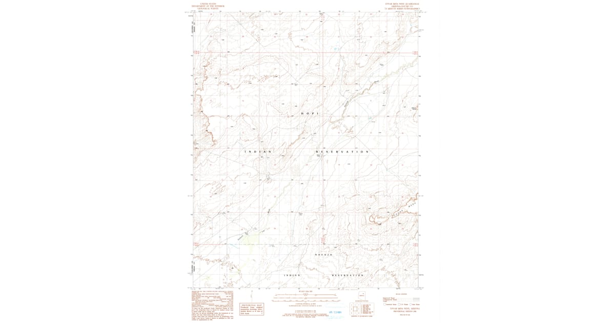 1991 Map of Tovar Mesa West, Navajo County, AZ — High-Res | Pastmaps