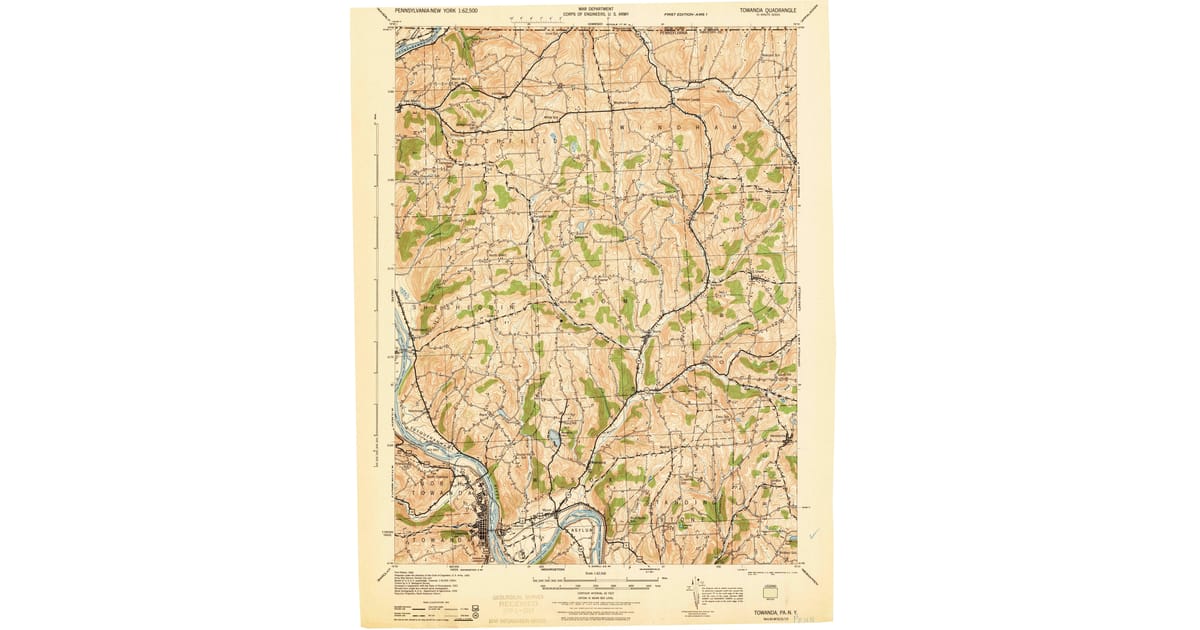 1943 Map of Towanda, PA — High-Res | Pastmaps
