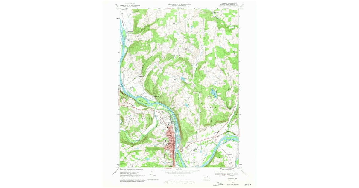 1967 Map of Towanda, PA — High-Res | Pastmaps