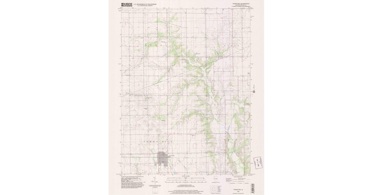 1998 Map of Tower Hill, IL — High-Res | Pastmaps