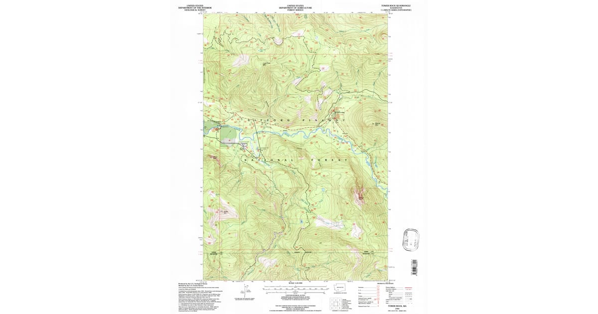 1994 Map of Tower Rock, Lewis County, WA — High-Res | Pastmaps