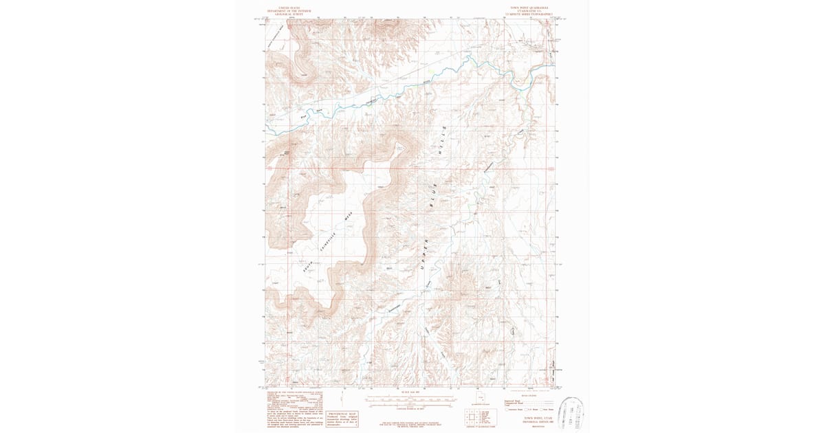 1987 Map of Town Point, Wayne County, UT — High-Res | Pastmaps