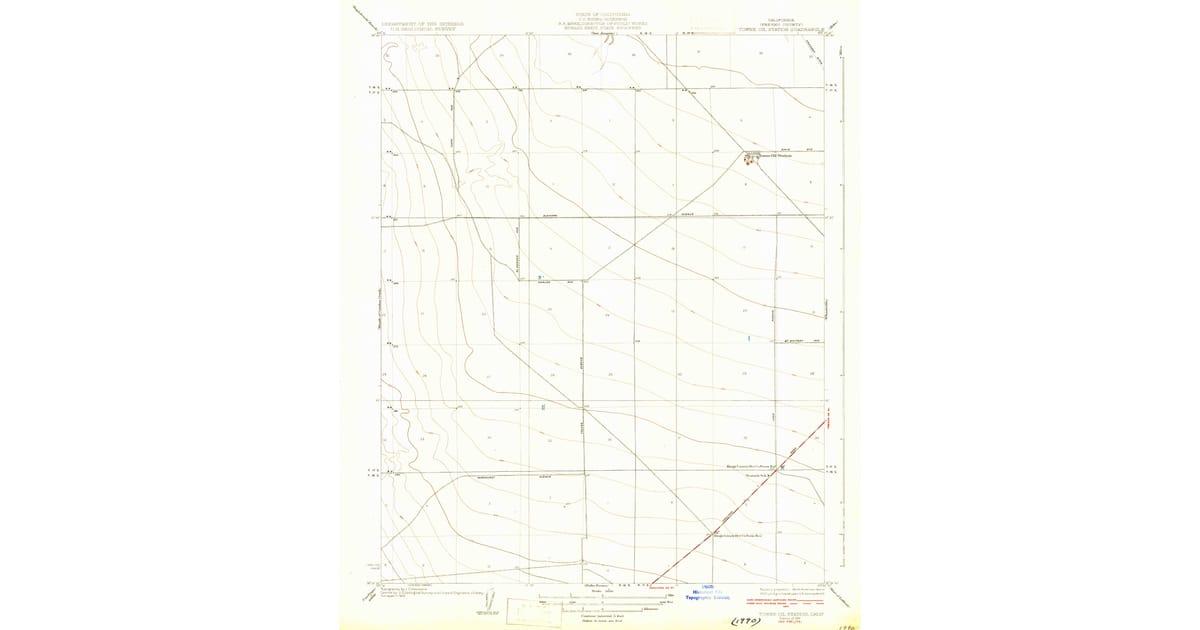 1931 Map of Towne Oil Station, Fresno County, CA — High-Res | Pastmaps