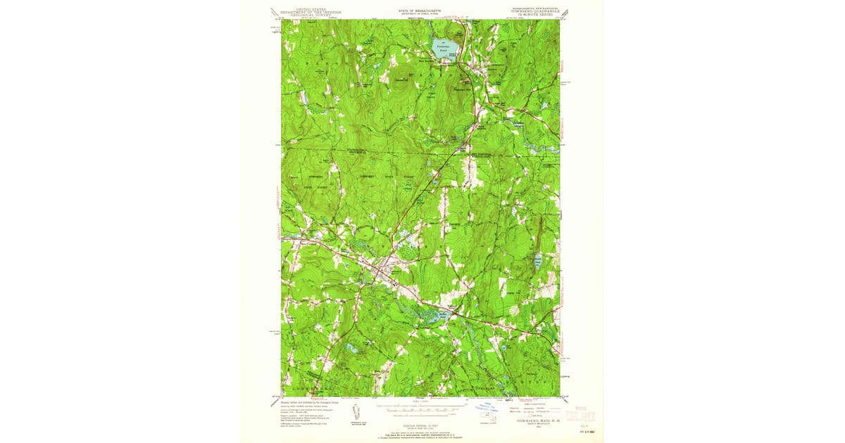 1950s Maps of Townsend, MA | Pastmaps