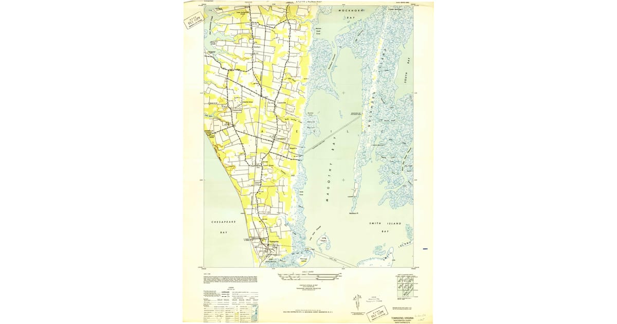1943 Map of Townsend, Northampton County, VA — High-Res | Pastmaps