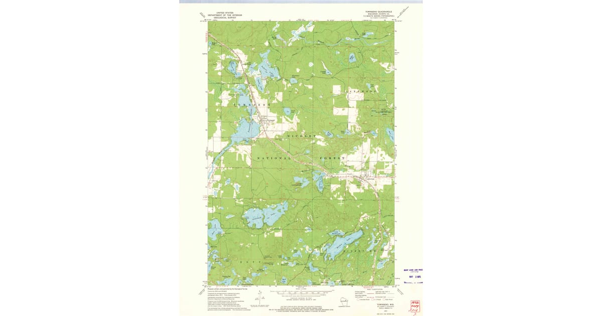 1972 Map of Townsend, WI — High-Res | Pastmaps
