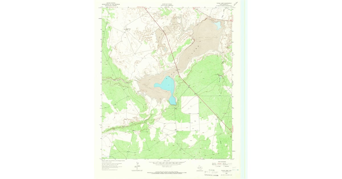 1963 Map of Toyah Lake, Reeves County, TX — High-Res | Pastmaps