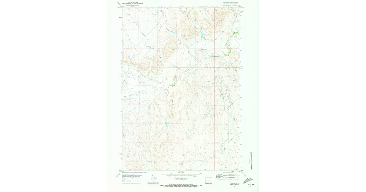 1970 Map of Trabing, Johnson County, WY — High-Res | Pastmaps