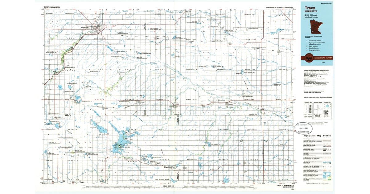 1980s Maps of Rowena, MN | Pastmaps