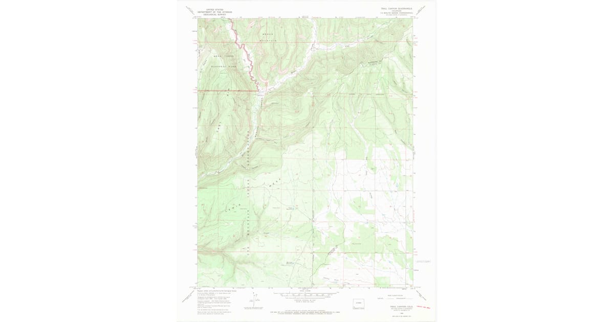 1966 Map of Trail Canyon, Montezuma County, CO — High-Res, 1969 Print ...