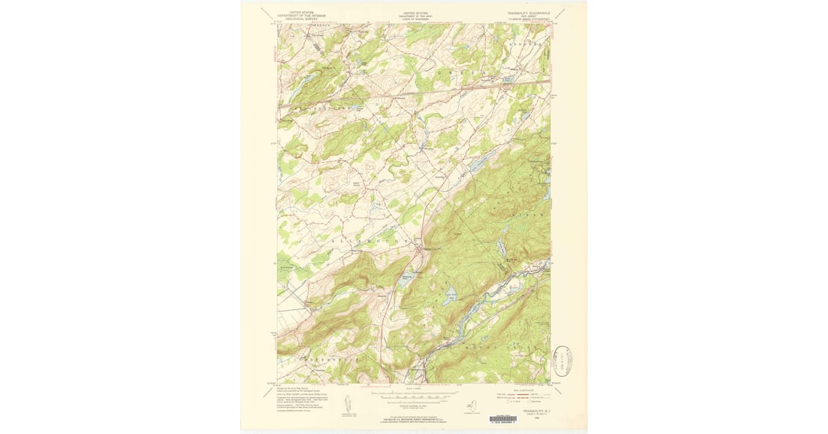 1954 Map of Tranquility, Warren County, NJ — High-Res | Pastmaps