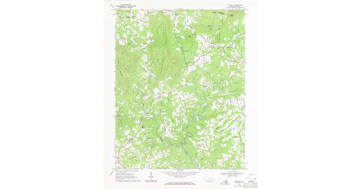 1968 Map of Traphill, Wilkes County, NC — High-Res | Pastmaps
