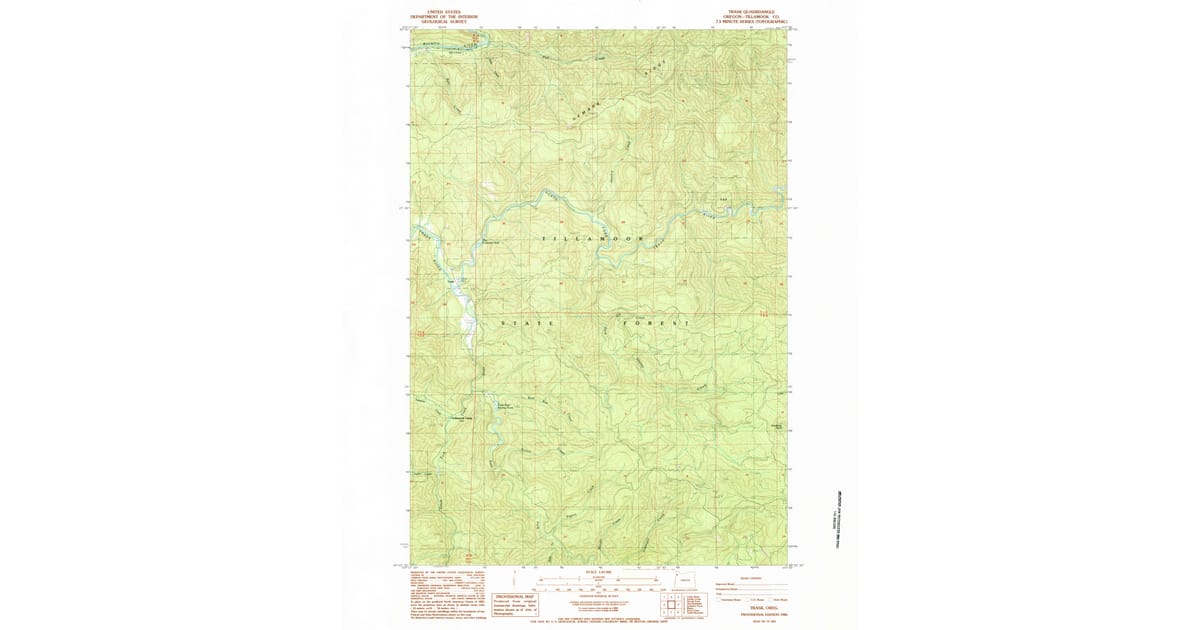 1984 Map of Trask, Tillamook County, OR — High-Res | Pastmaps