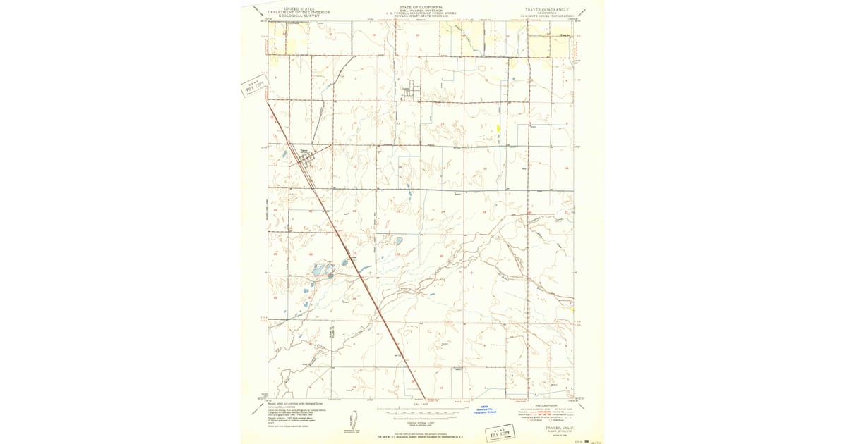 1950 Map of Traver, CA — High-Res | Pastmaps