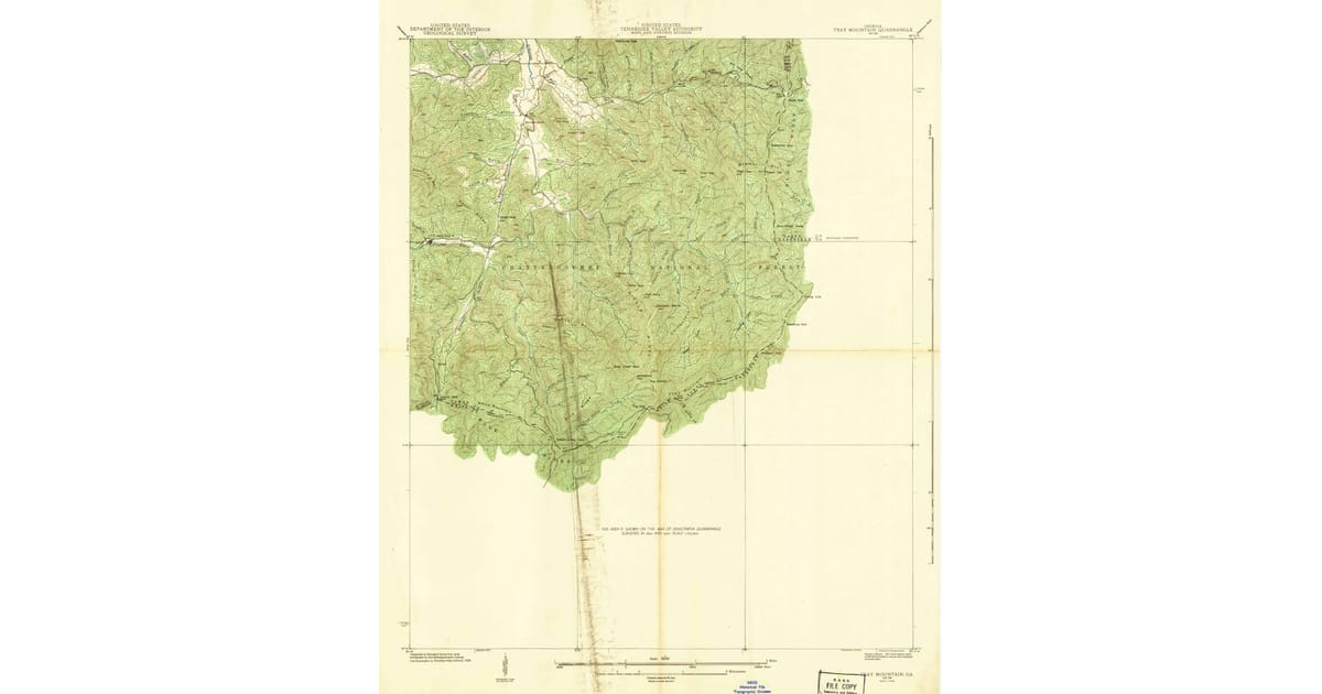 1938 Map of Tray Mountain, Towns County, GA — High-Res | Pastmaps