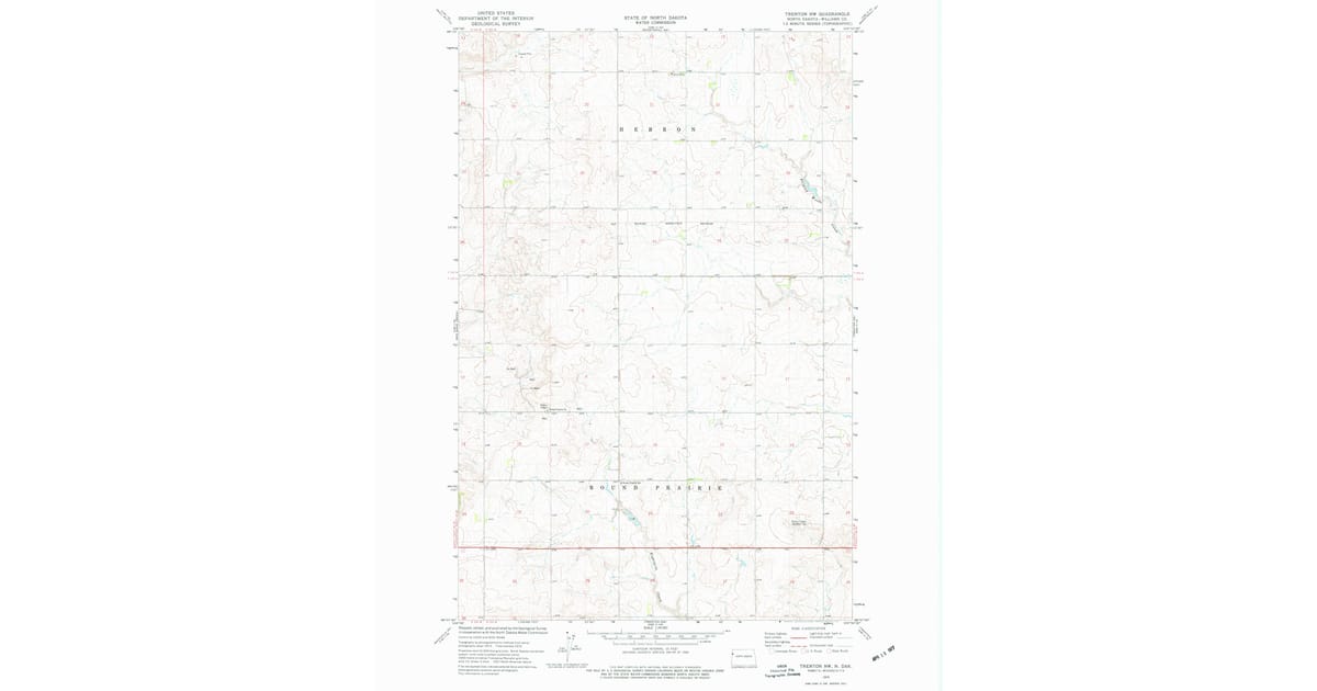 1974 Map of Trenton NW, Williams County, ND — High-Res | Pastmaps