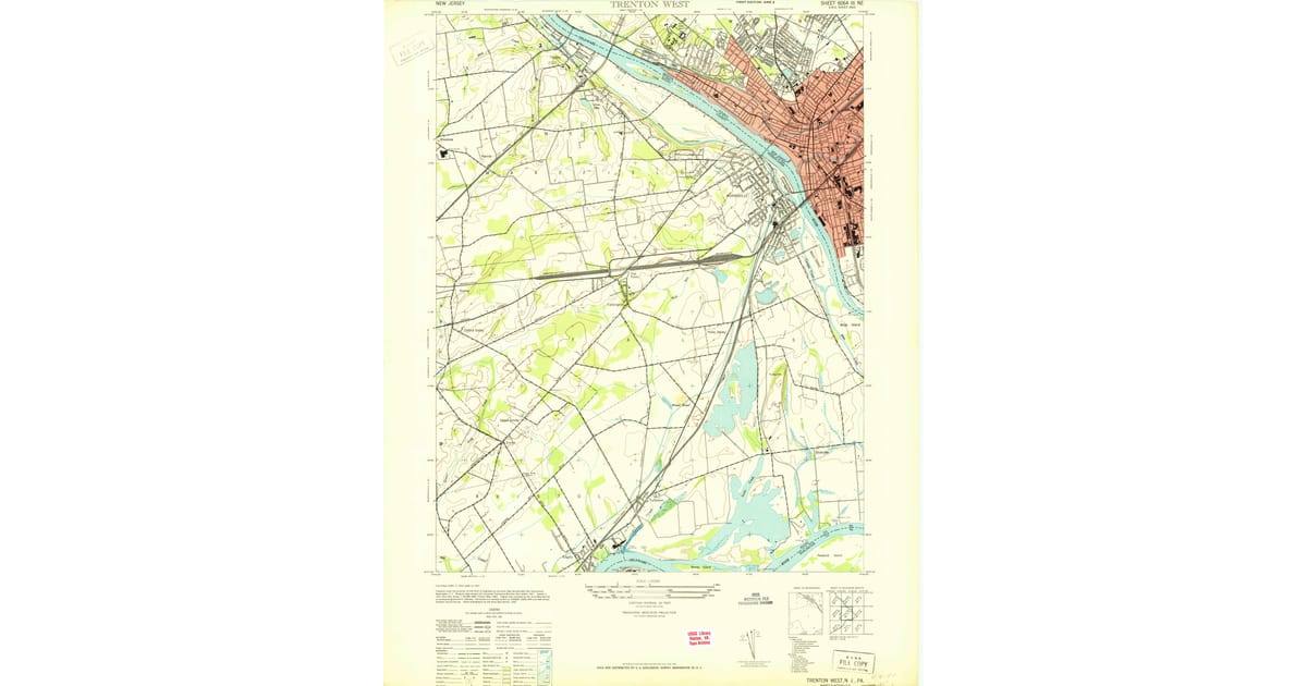1947 Map of Trenton West, Mercer County, NJ — High-Res | Pastmaps
