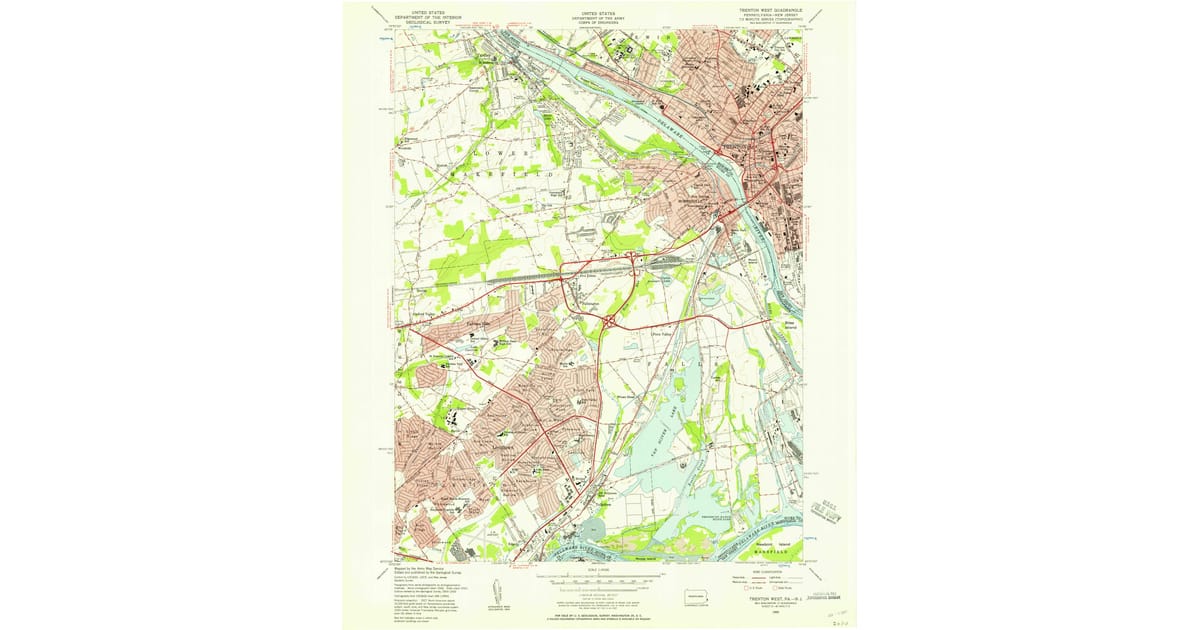 1955 Map of Trenton West, Mercer County, PA — High-Res | Pastmaps