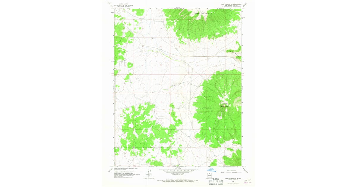 1963 Map of Tres Piedras NE, Taos County, NM — High-Res | Pastmaps