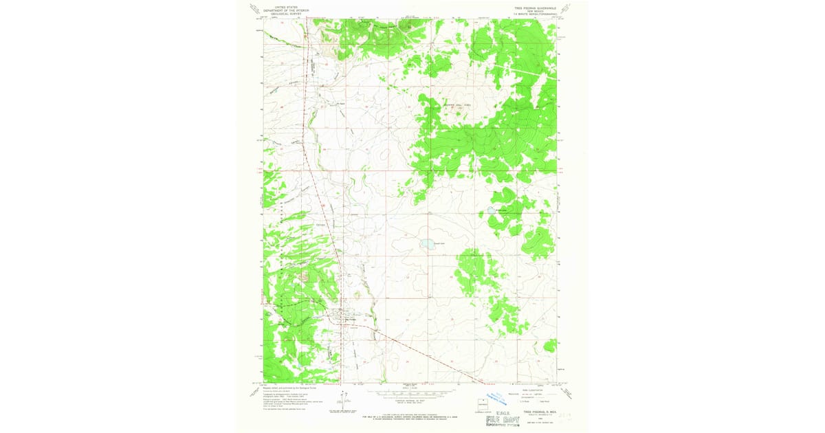 1963 Map of Tres Piedras, Taos County, NM — High-Res | Pastmaps