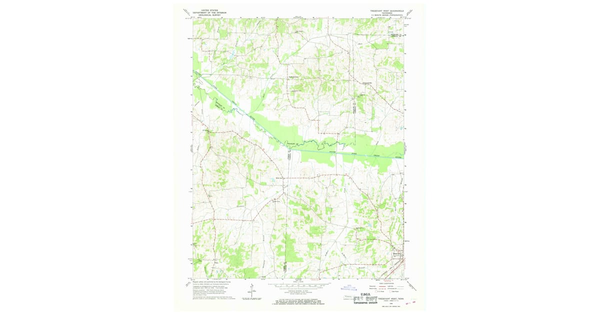 1966 Map of Trezevant West, Carroll County, TN — High-Res | Pastmaps