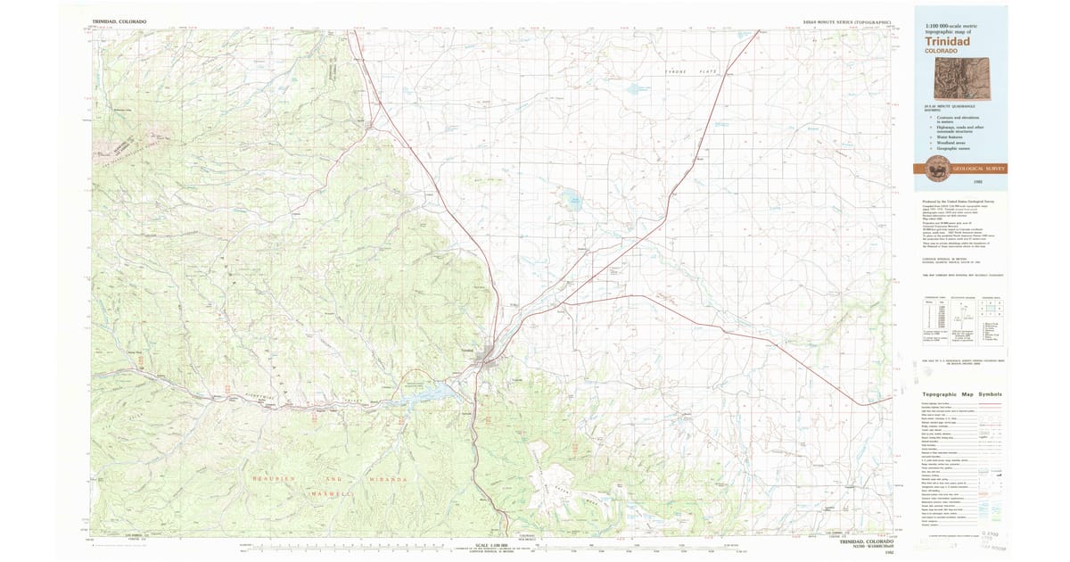 1982 Map of Trinidad, CO — High-Res | Pastmaps