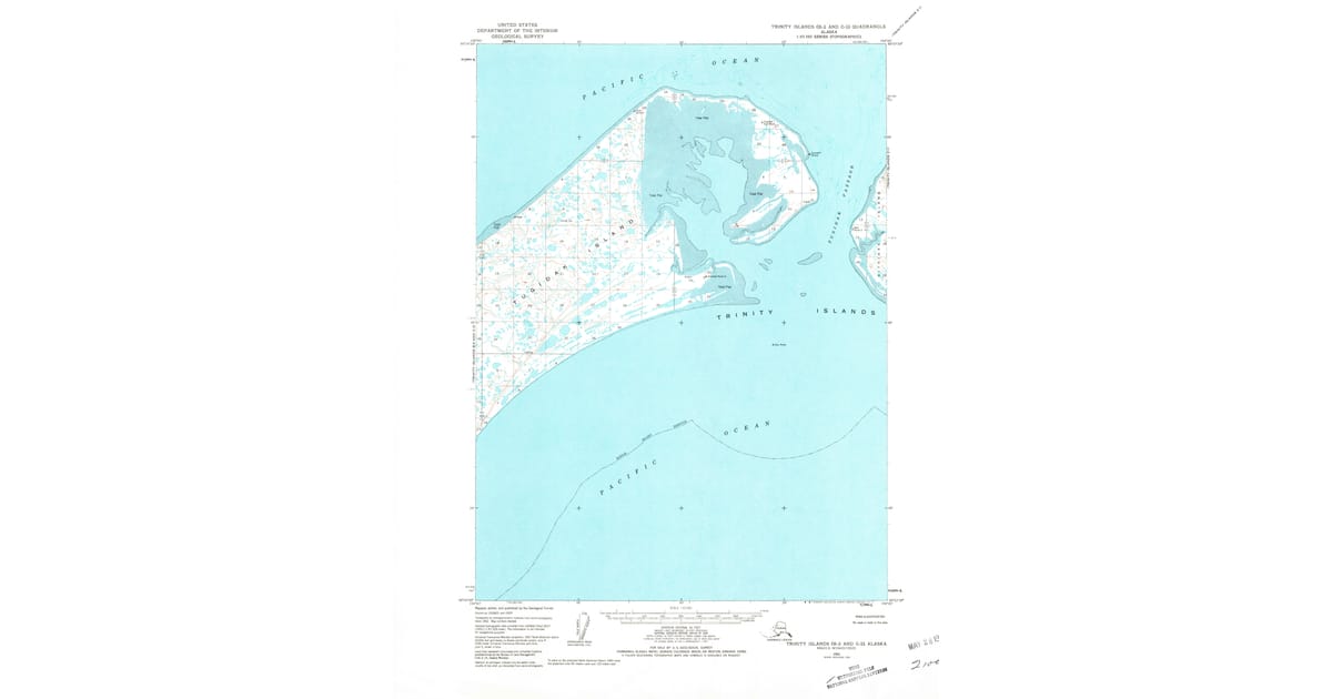 1952 Map of Trinity Islands B-2 and C-2, Kodiak Island Borough, AK ...